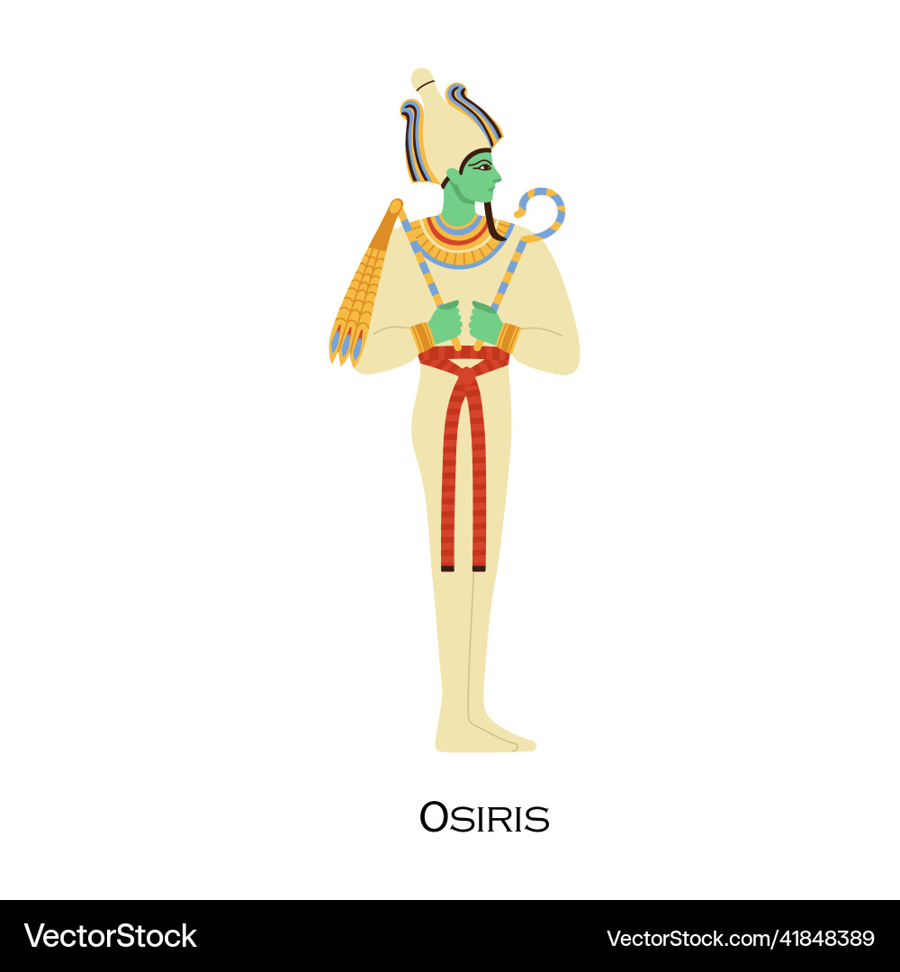 Osiris ancient egyptian god profile character Vector Image
