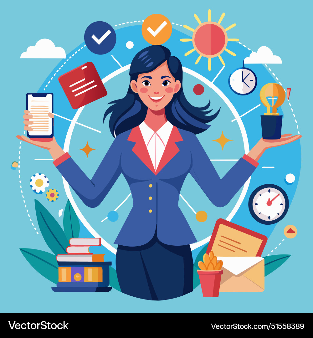 Productivity or work efficiency employee Vector Image