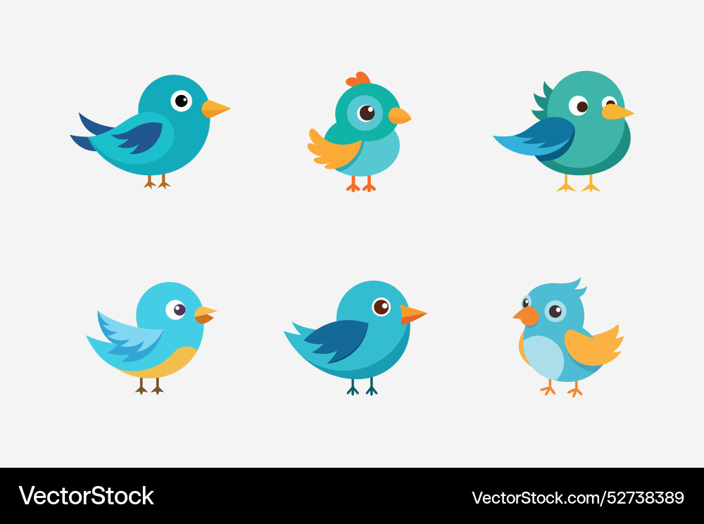 Set of bird color Royalty Free Vector Image - VectorStock