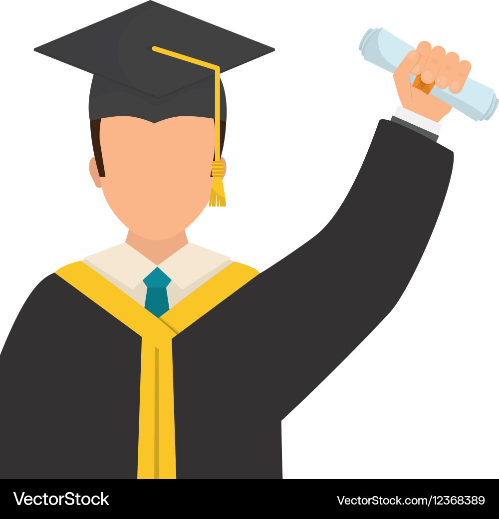 Young student graduation – Royalty-Free Vector | VectorStock