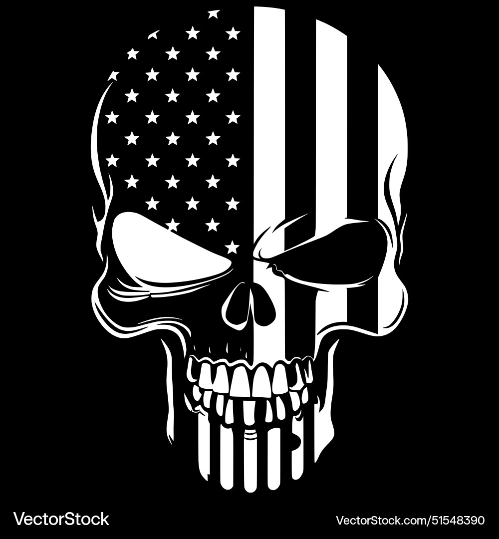 American skull adorned with usa flag Royalty Free Vector