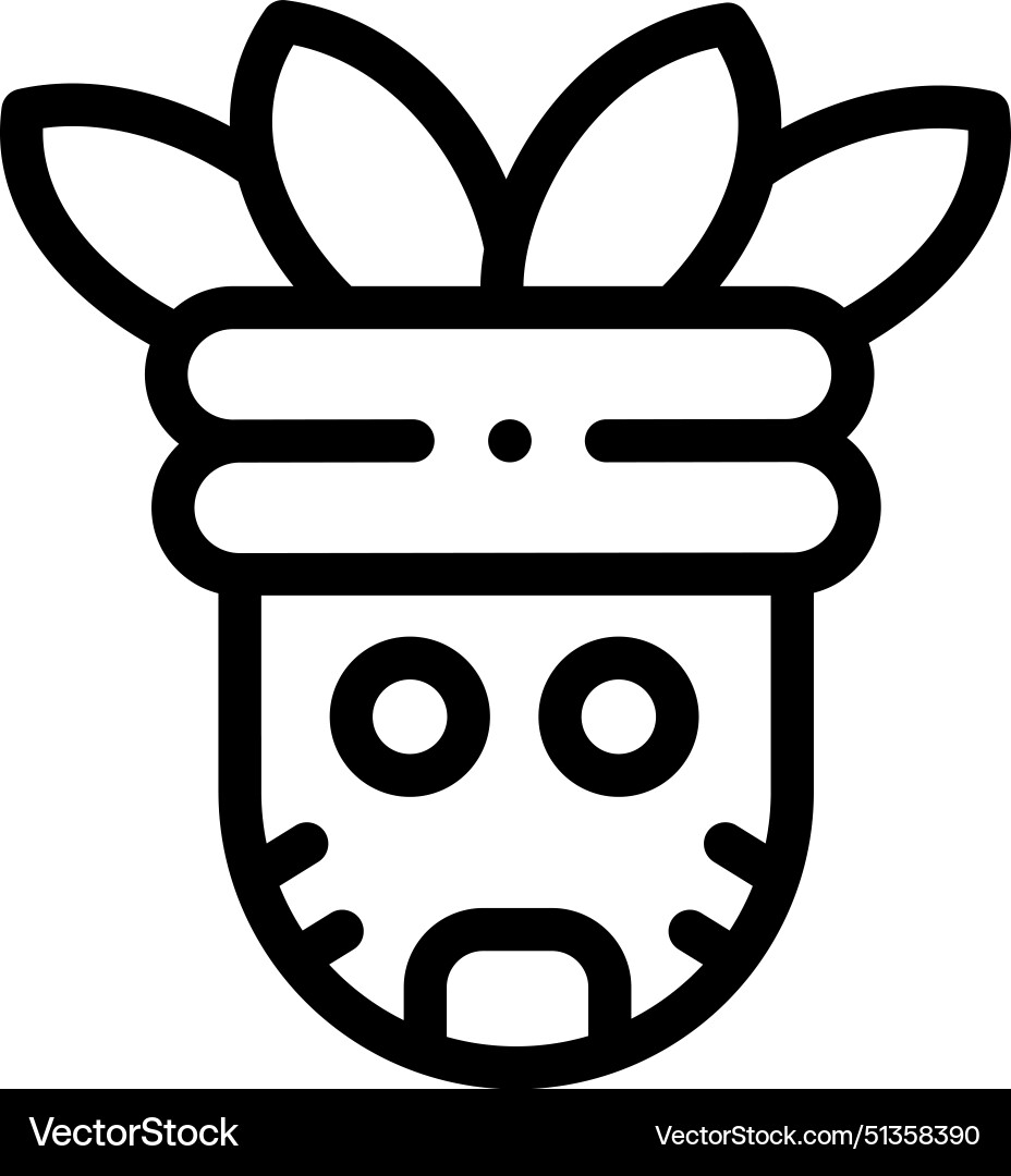 Aztec icon thin linear style design isolated Vector Image