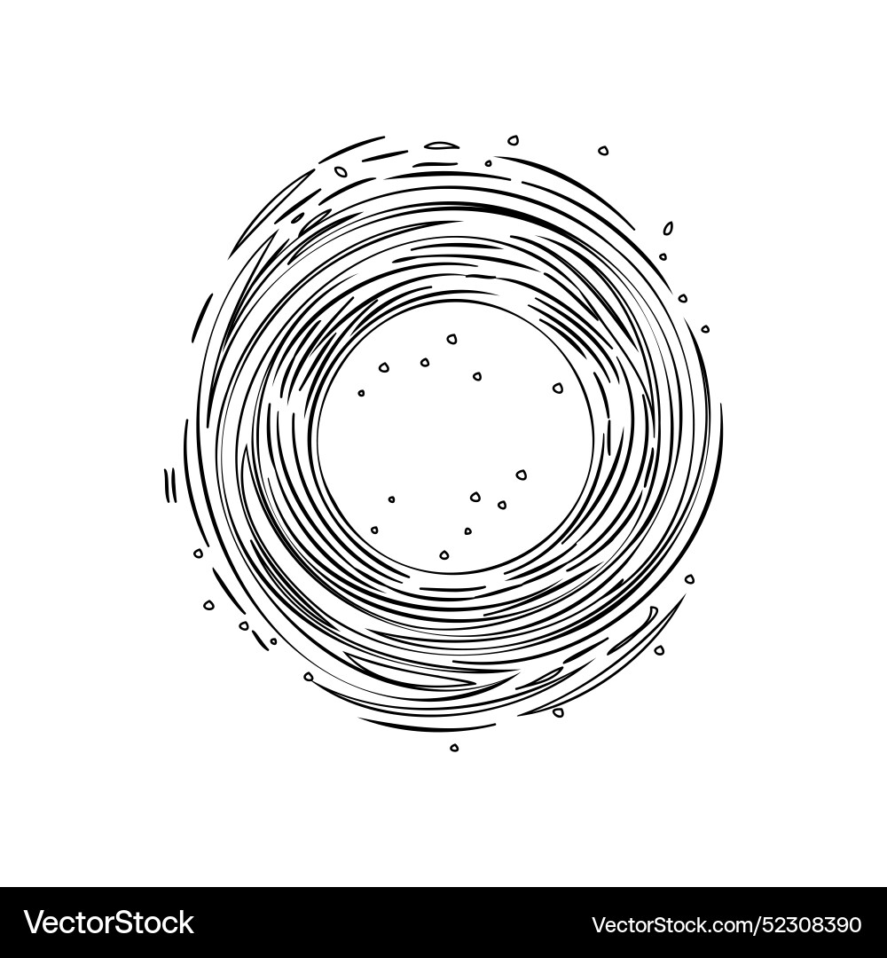Black hole outline sketch Royalty Free Vector Image
