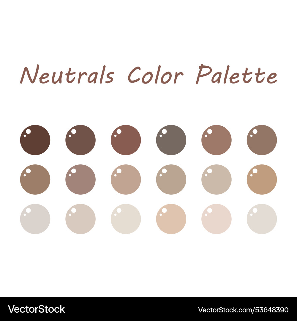 Bubble neutrals color palette Royalty Free Vector Image