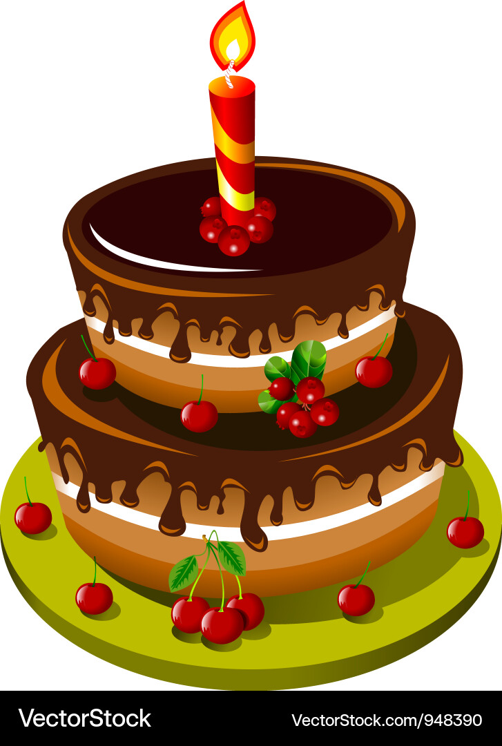Chocolate cake Royalty Free Vector Image - VectorStock