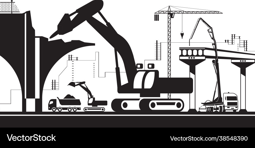 Construction & Demolition Site Royalty Free Vector Image