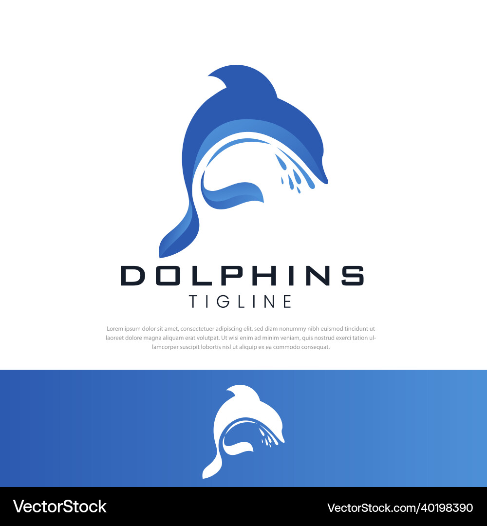 Dolphin logo Royalty Free Vector Image - VectorStock
