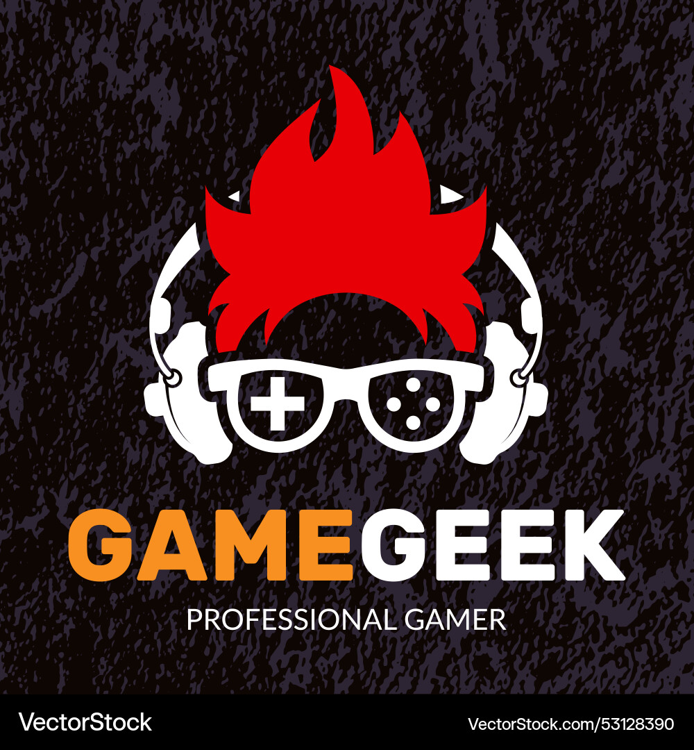 Gamers poster identity design placard with head Vector Image