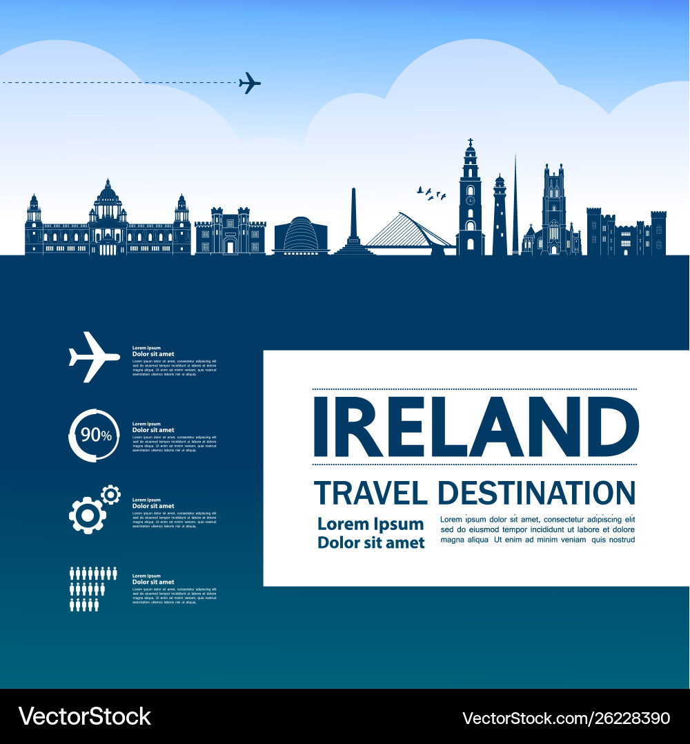 Ireland travel destination Royalty Free Vector Image