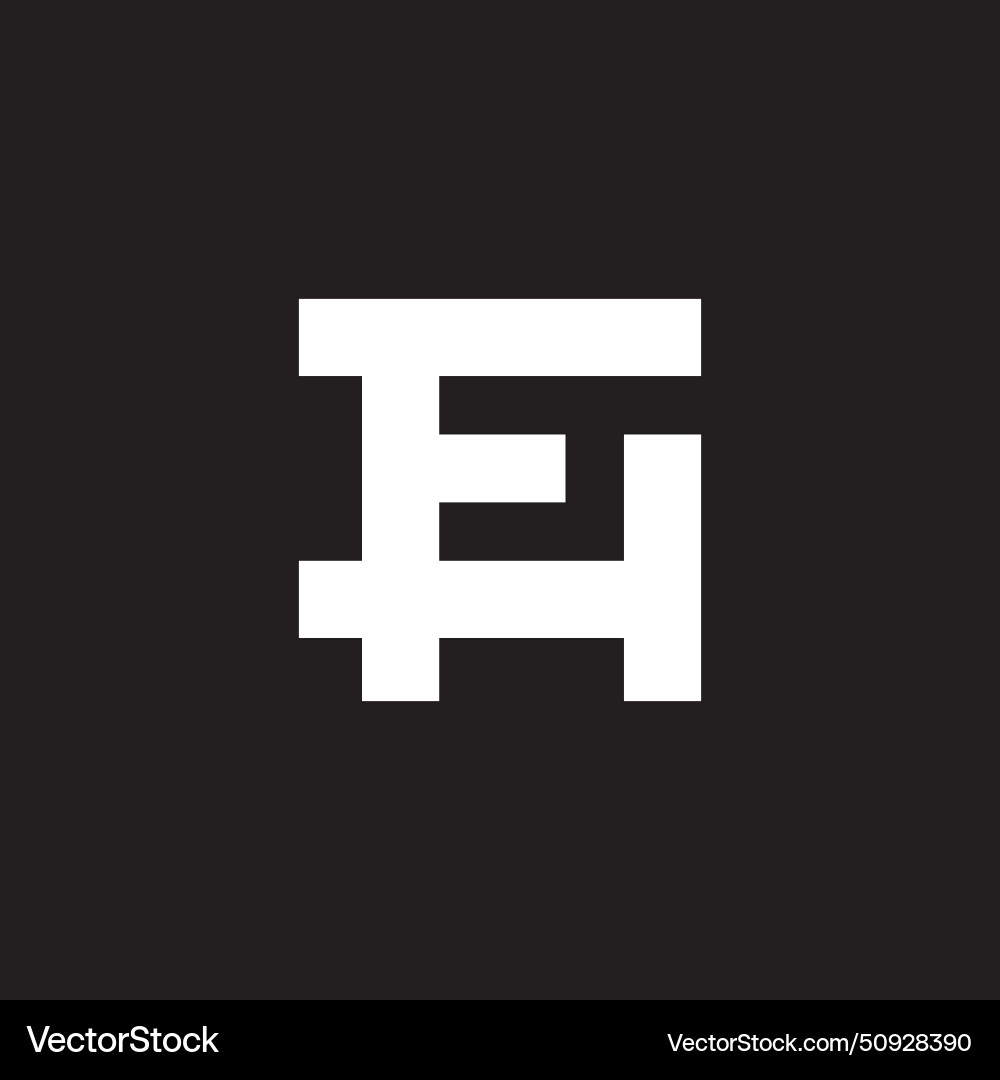 Letter fh square linked geometric logo Royalty Free Vector