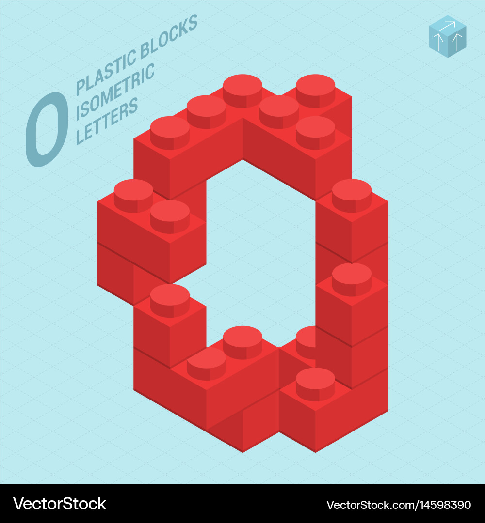 Plastic blocs letter o Royalty Free Vector Image
