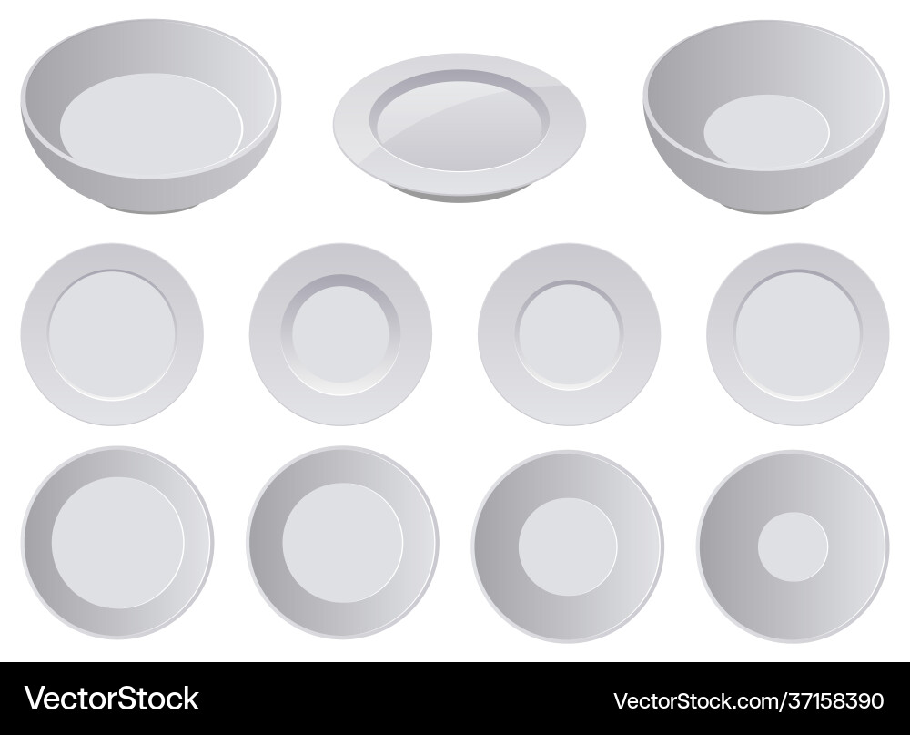 Realistic porcelain plate design isolated Vector Image
