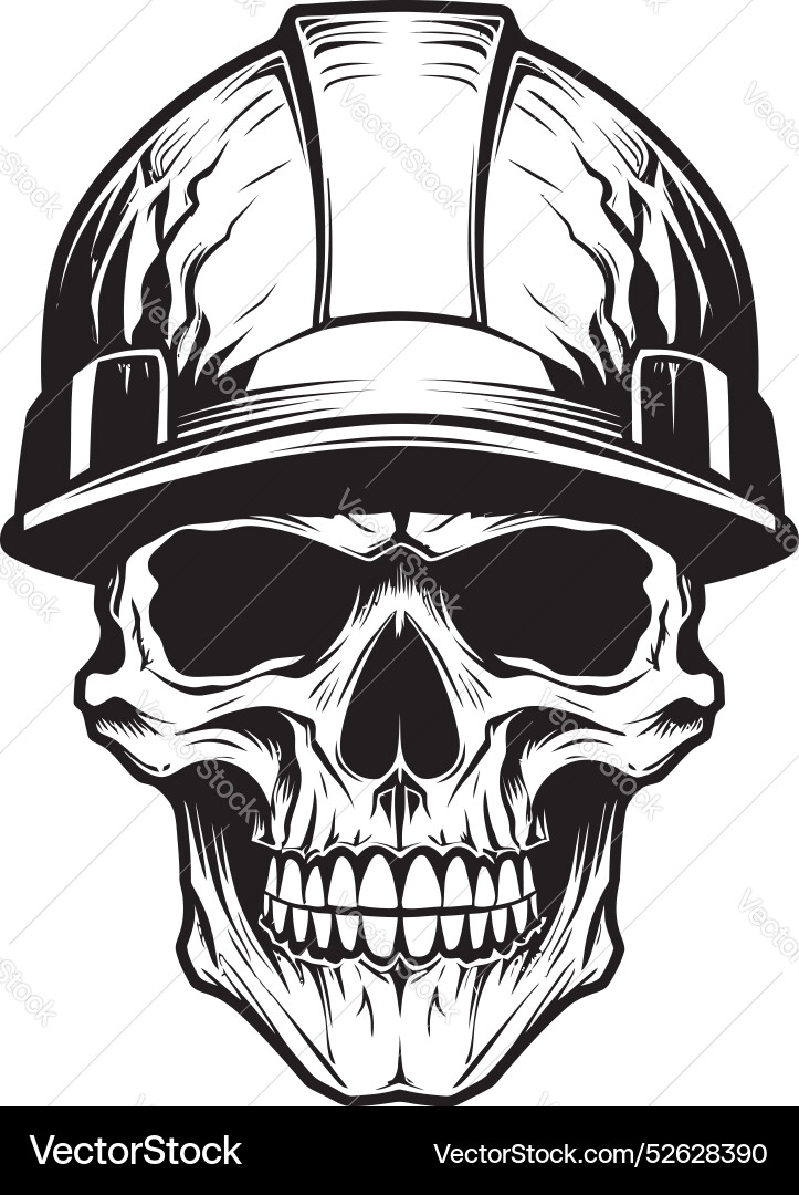 Skull safety logo design for construction Vector Image