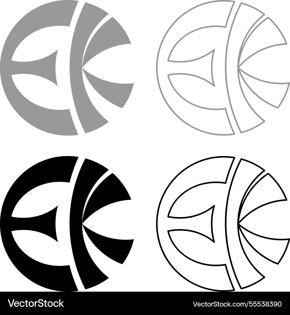 Symbol eckankar religion ek set icon grey black Vector Image