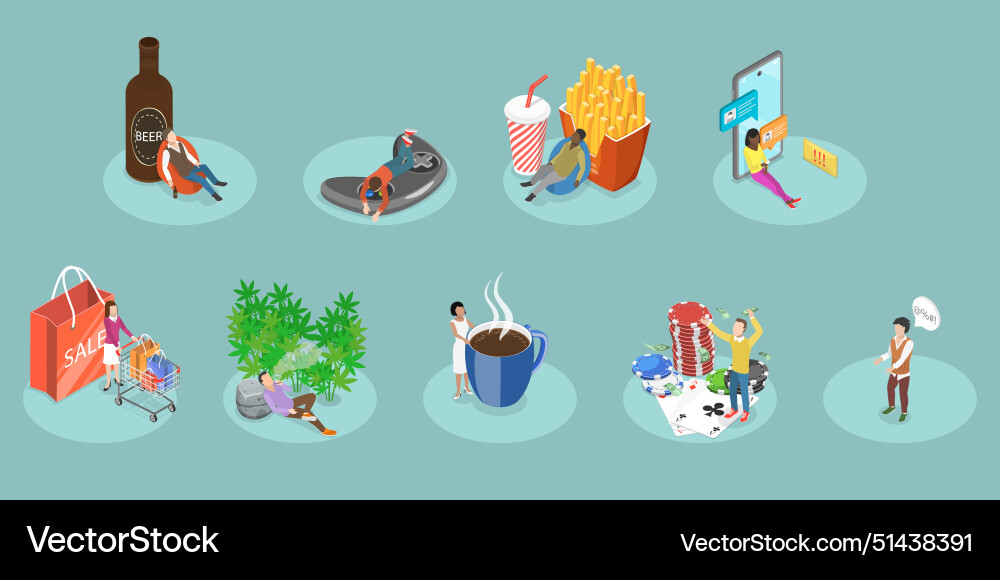 3d isometric flat of bad Royalty Free Vector Image