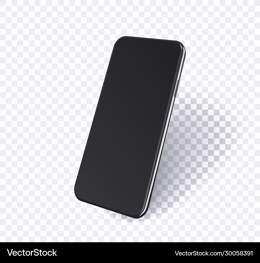 3d phone mockup in perspective view realistic Vector Image