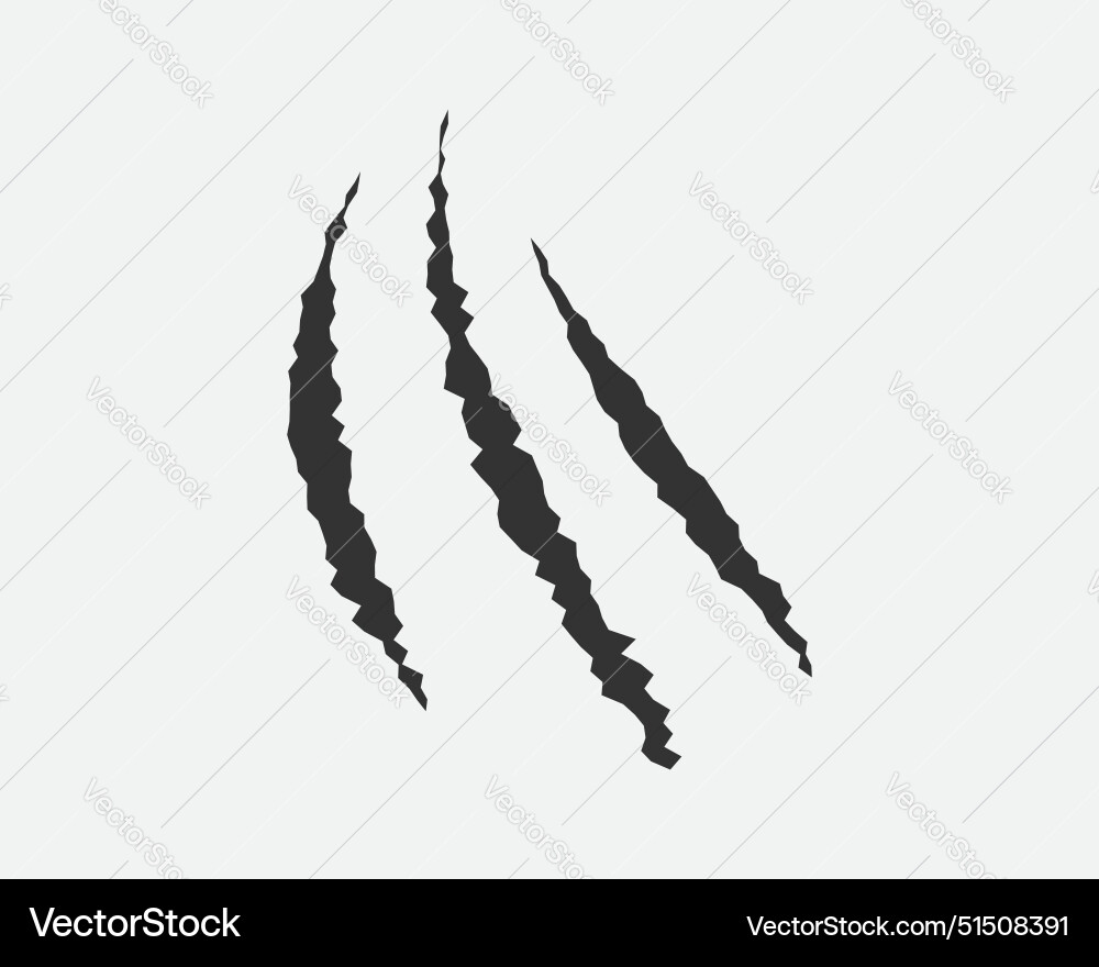 Claws scratches animal monster mark design Vector Image
