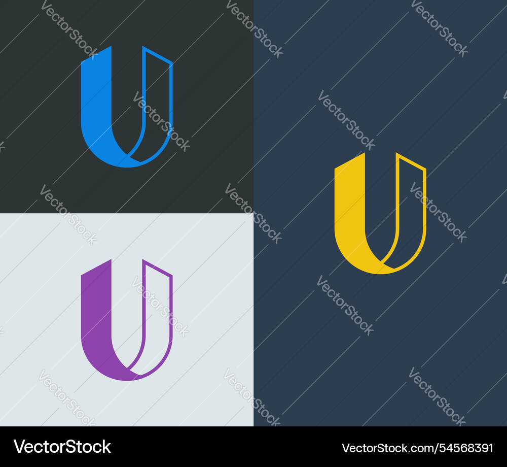 Creative letter u logo template modern Royalty Free Vector