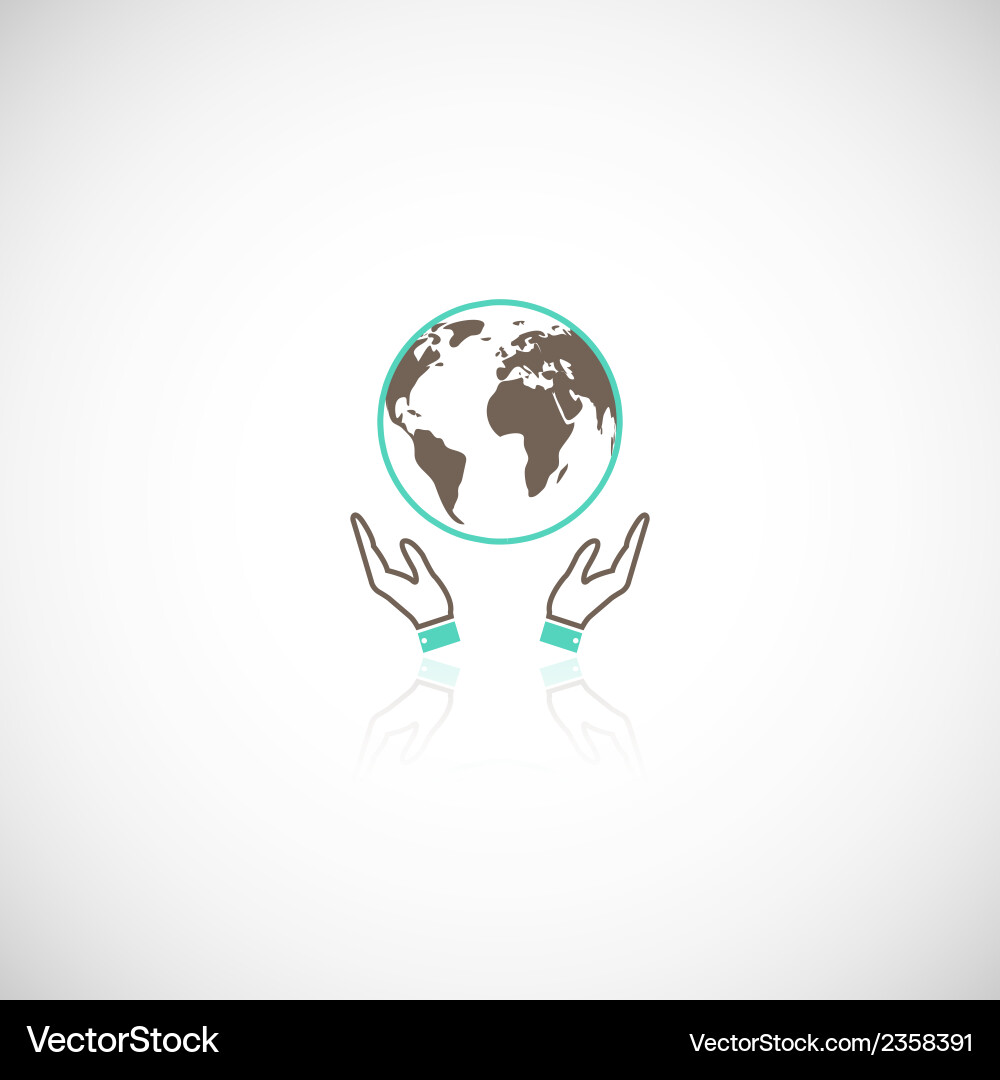 Earth hands icon Royalty Free Vector Image - VectorStock