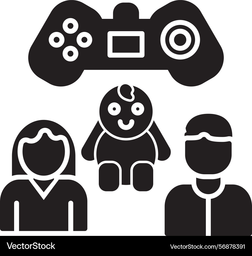 Family game night icon Royalty Free Vector Image