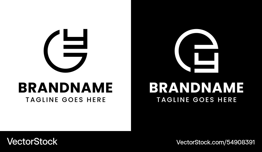 Letters gy and ey monogram logo for any business Vector Image