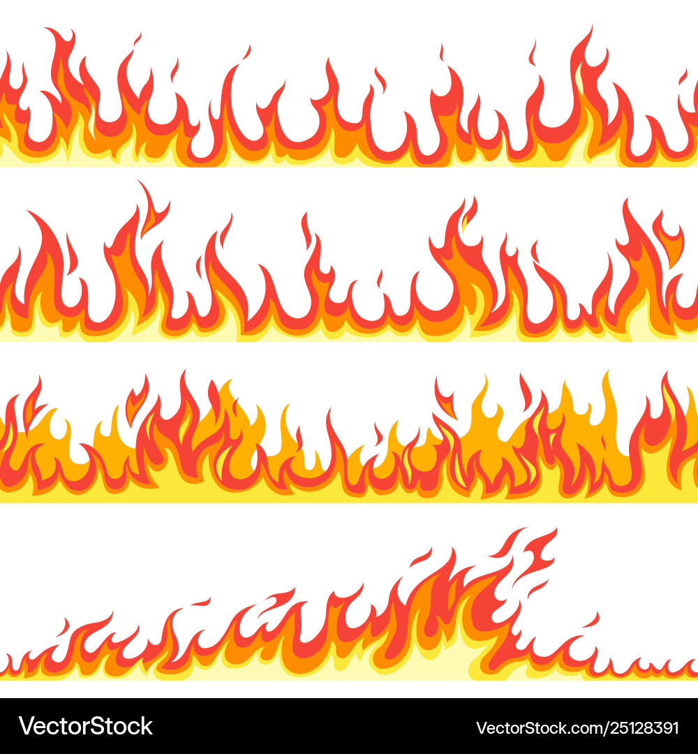 Seamless fire flame fires flaming pattern Vector Image