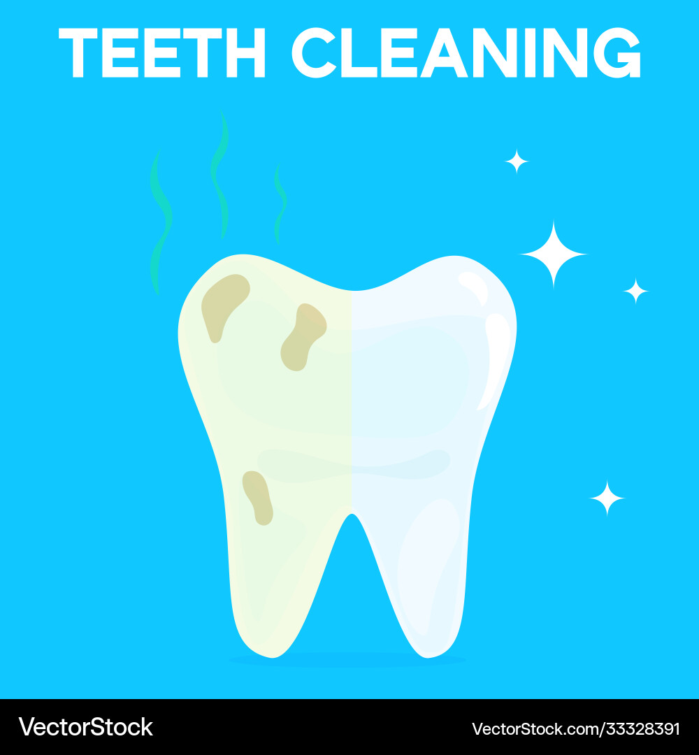 Teeth cleaning whitening or bleaching Royalty Free Vector
