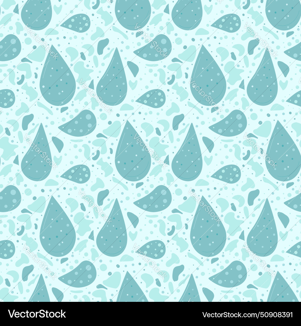 Water drops seamless pattern clean drink endless Vector Image