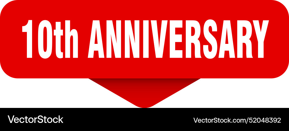 10th anniversary sticker sign Royalty Free Vector Image