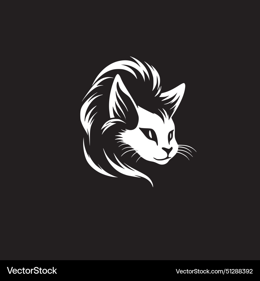Cat - minimalist and flat logo Royalty Free Vector Image