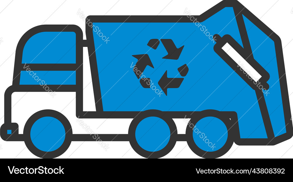 Garbage car with recycle icon Royalty Free Vector Image