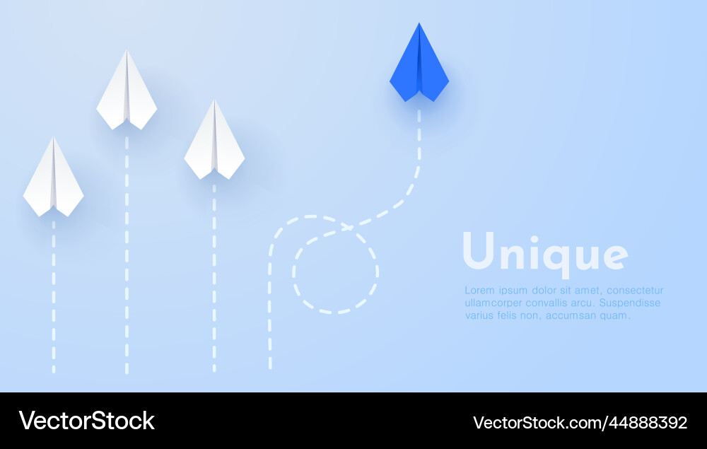 Paper planes flying forward leadership success Vector Image