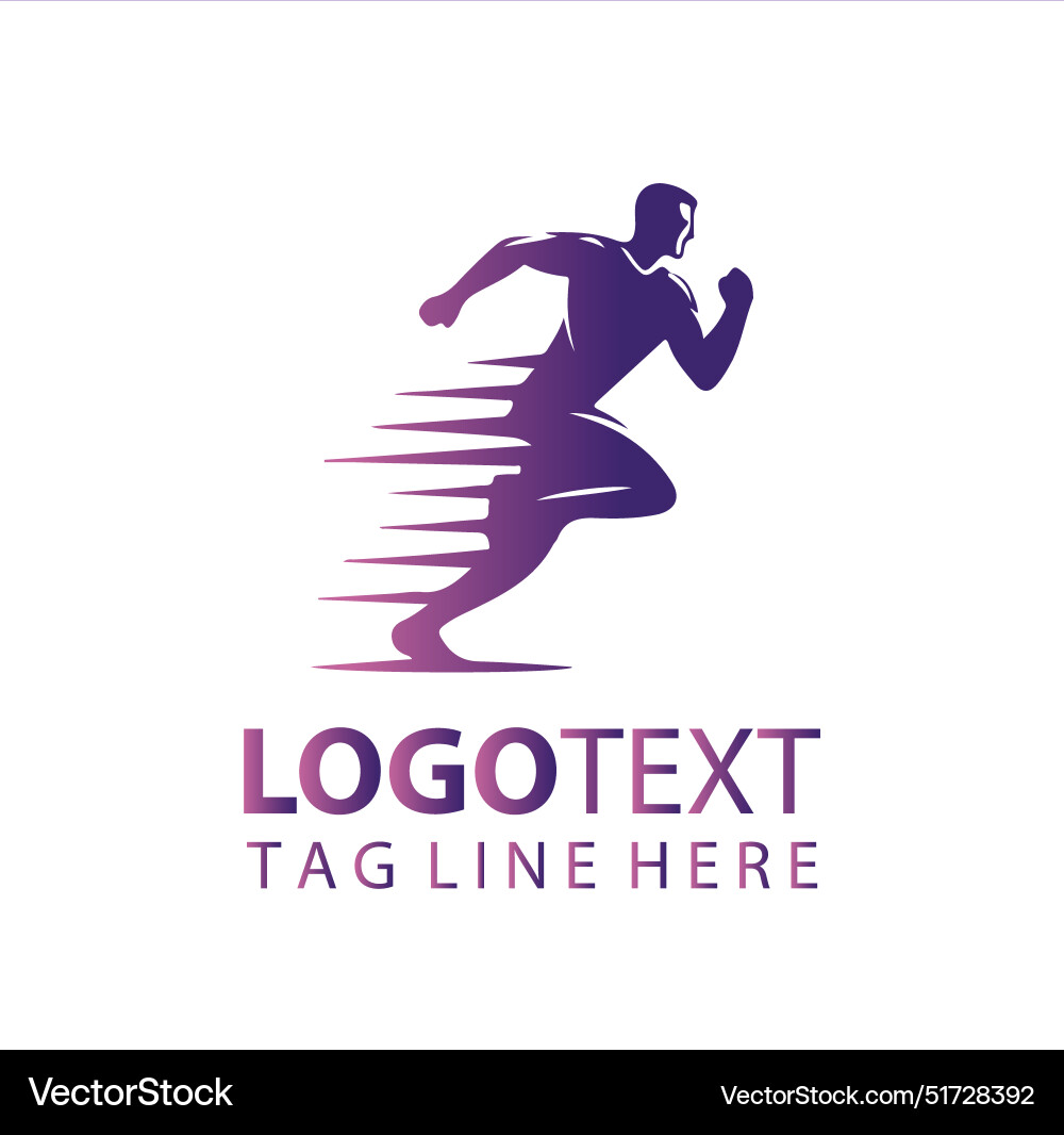 Running man logo Royalty Free Vector Image - VectorStock