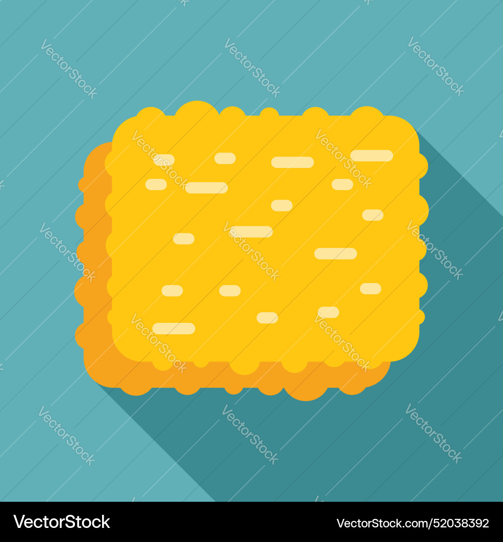 Square cracker presenting its crunchy texture Vector Image