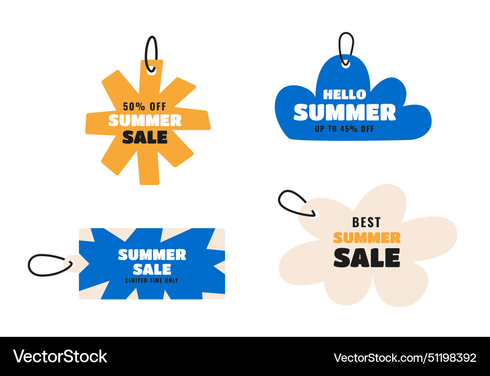 Summer playful price tags Royalty Free Vector Image