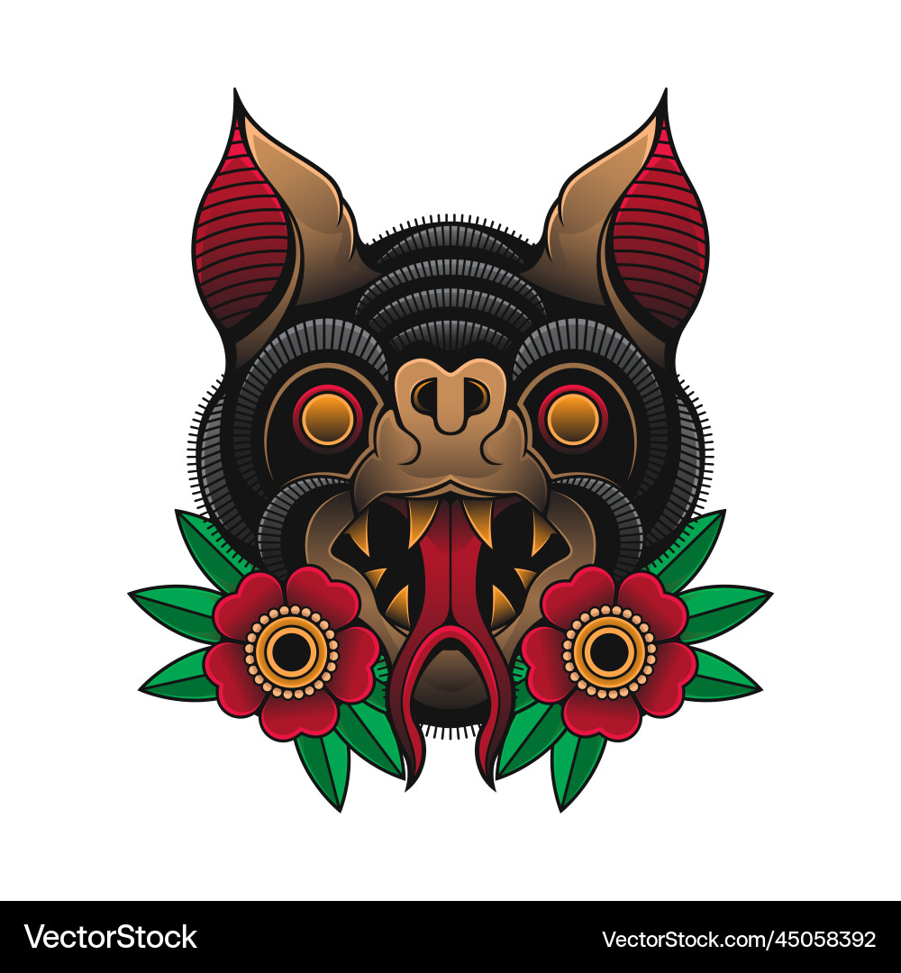 Traditional bat tattoo designs Royalty Free Vector Image