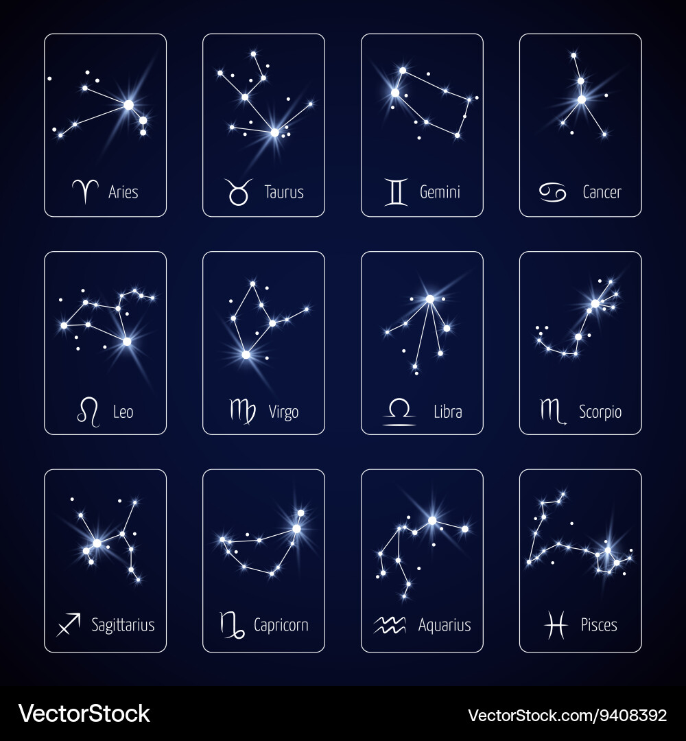 Zodiac Constellation Stars Royalty Free Vector Image