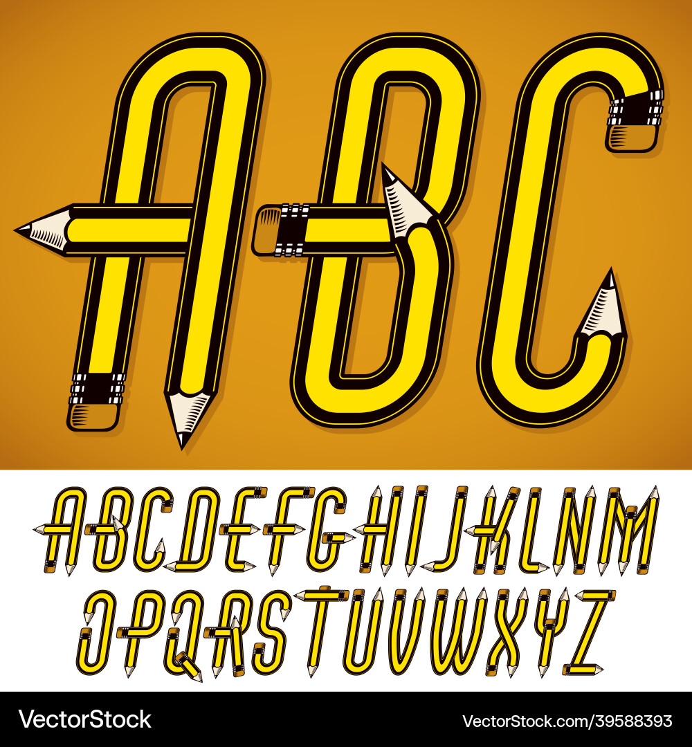 Capital alphabet letters collection made Vector Image