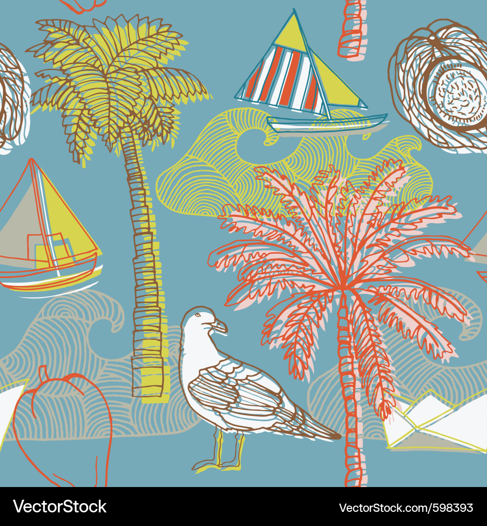 Coastal Watercolor Patterns Royalty Free Vector Image