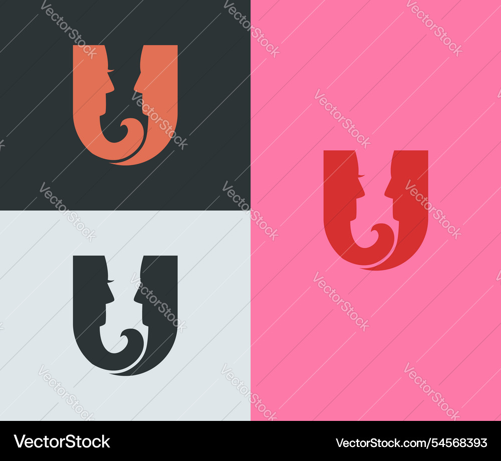 Creative letter u logo template modern Royalty Free Vector