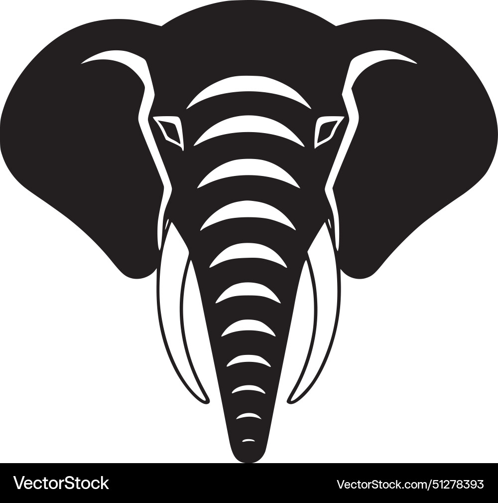 Elephant - black and white isolated icon Vector Image