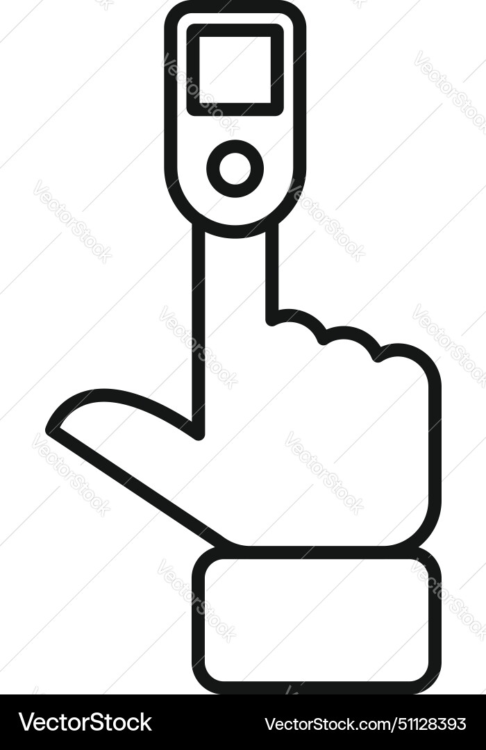 Finger blood pressure checker icon outline Vector Image