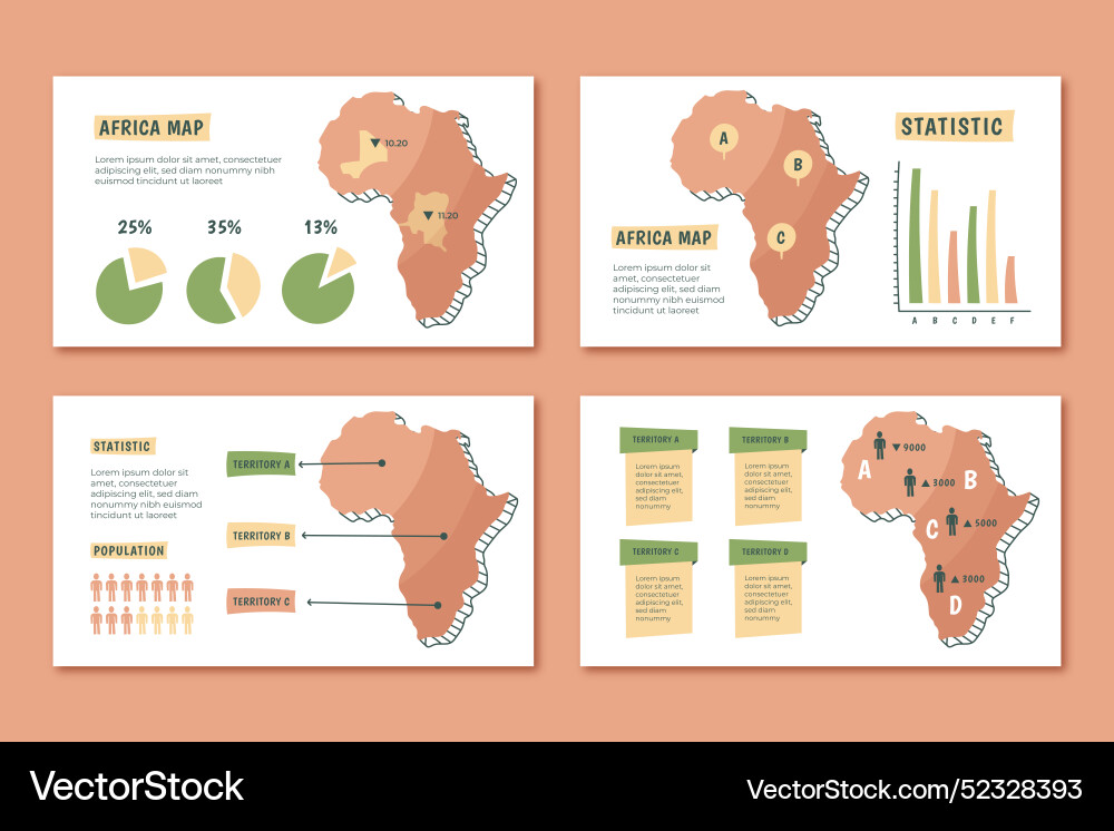 Handgezeichnete Afrikakarte Infografik Lizenzfreier Vektor