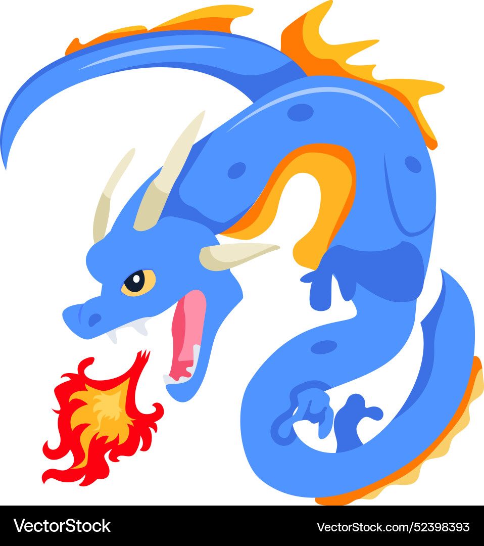 Majestic Blue Dragon Royalty Free Vector Image