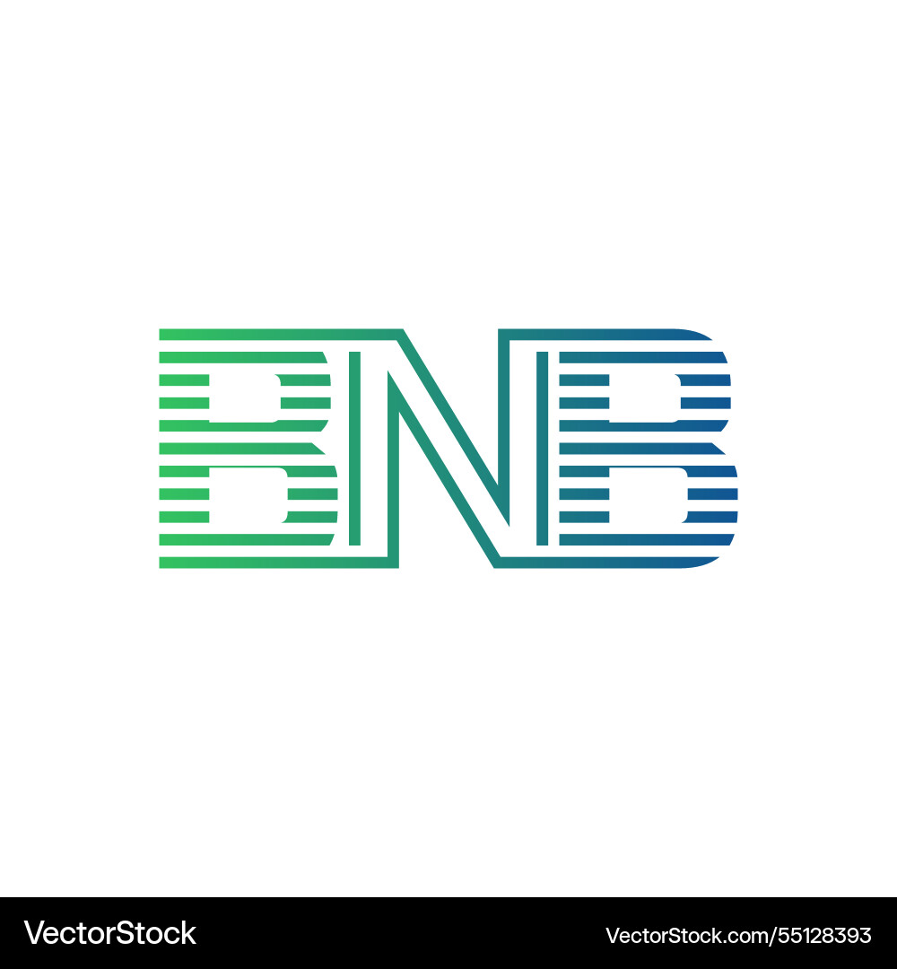 Modern bnb logo design letter minimalist Vector Image