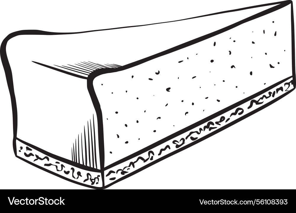 Slice of cheesecake graphic Royalty Free Vector Image