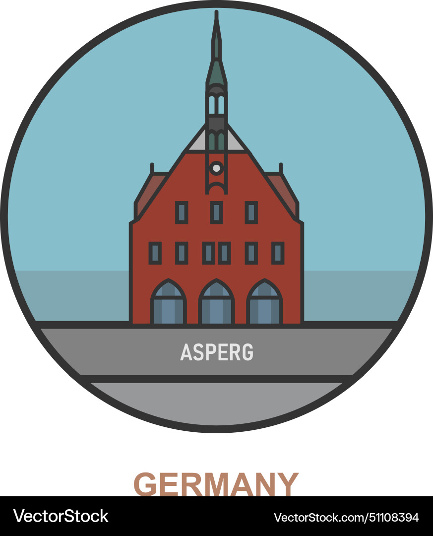 Asperg cities and towns in germany Royalty Free Vector Image
