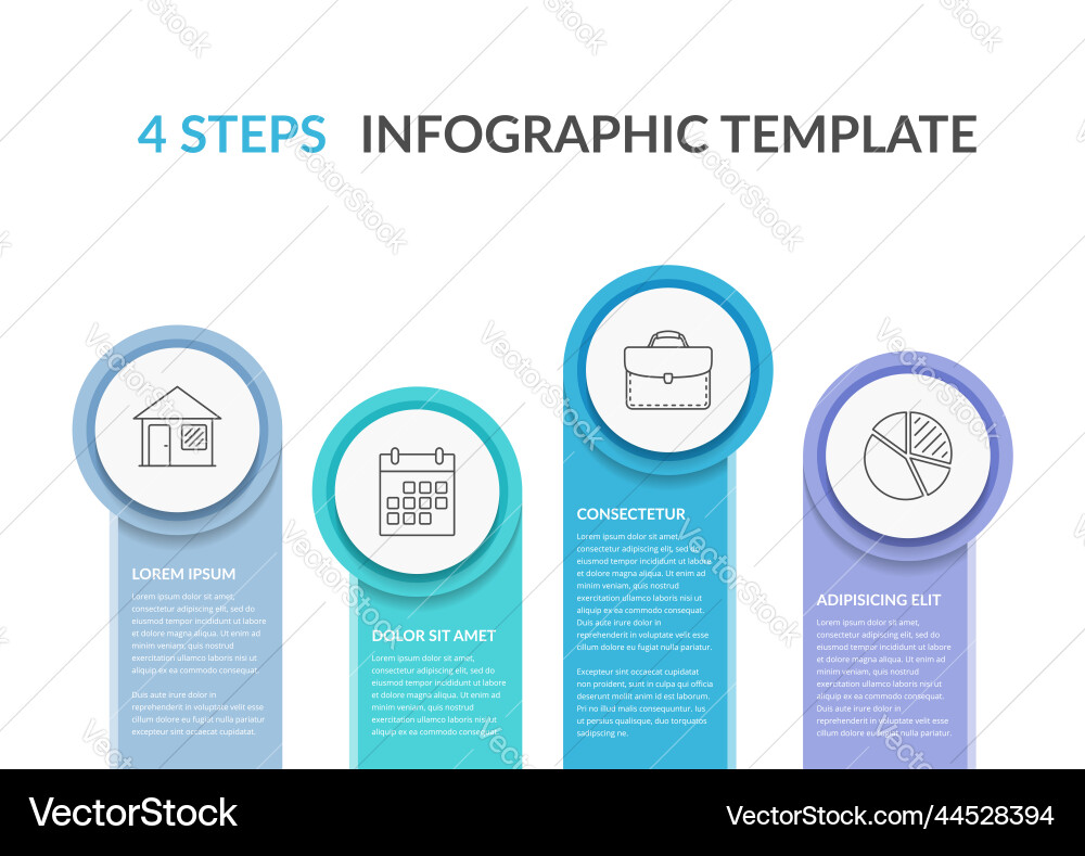 Infographic template with 4 steps Royalty Free Vector Image