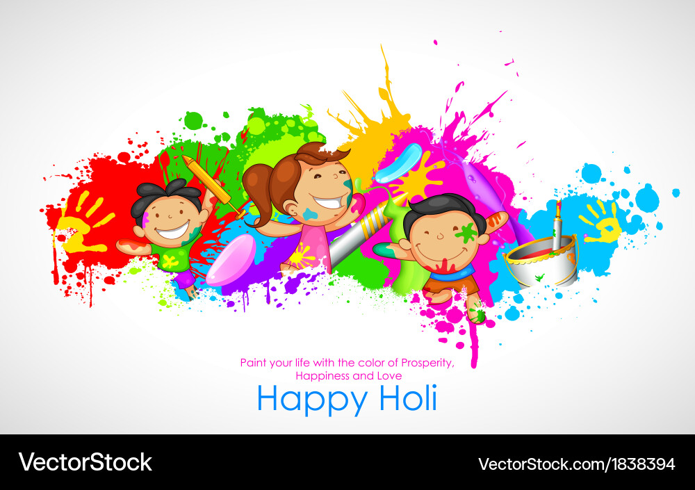 Holi Festival Kids Vector Images (over 2,700)