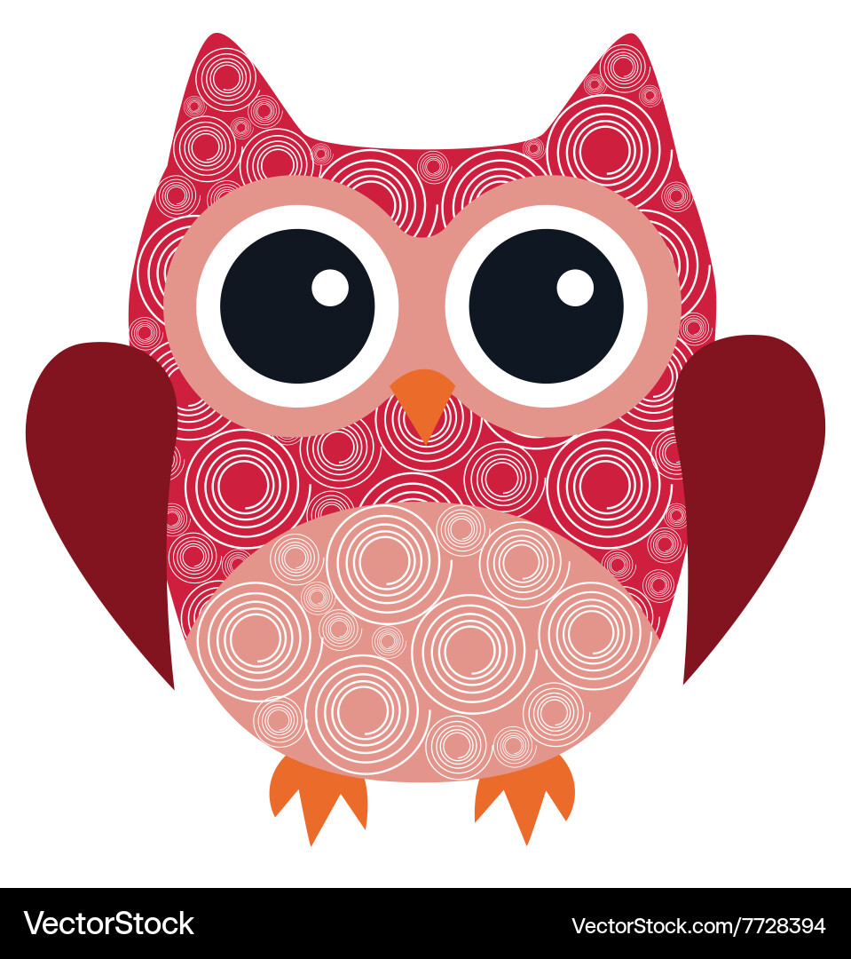 Owl red Royalty Free Vector Image - VectorStock